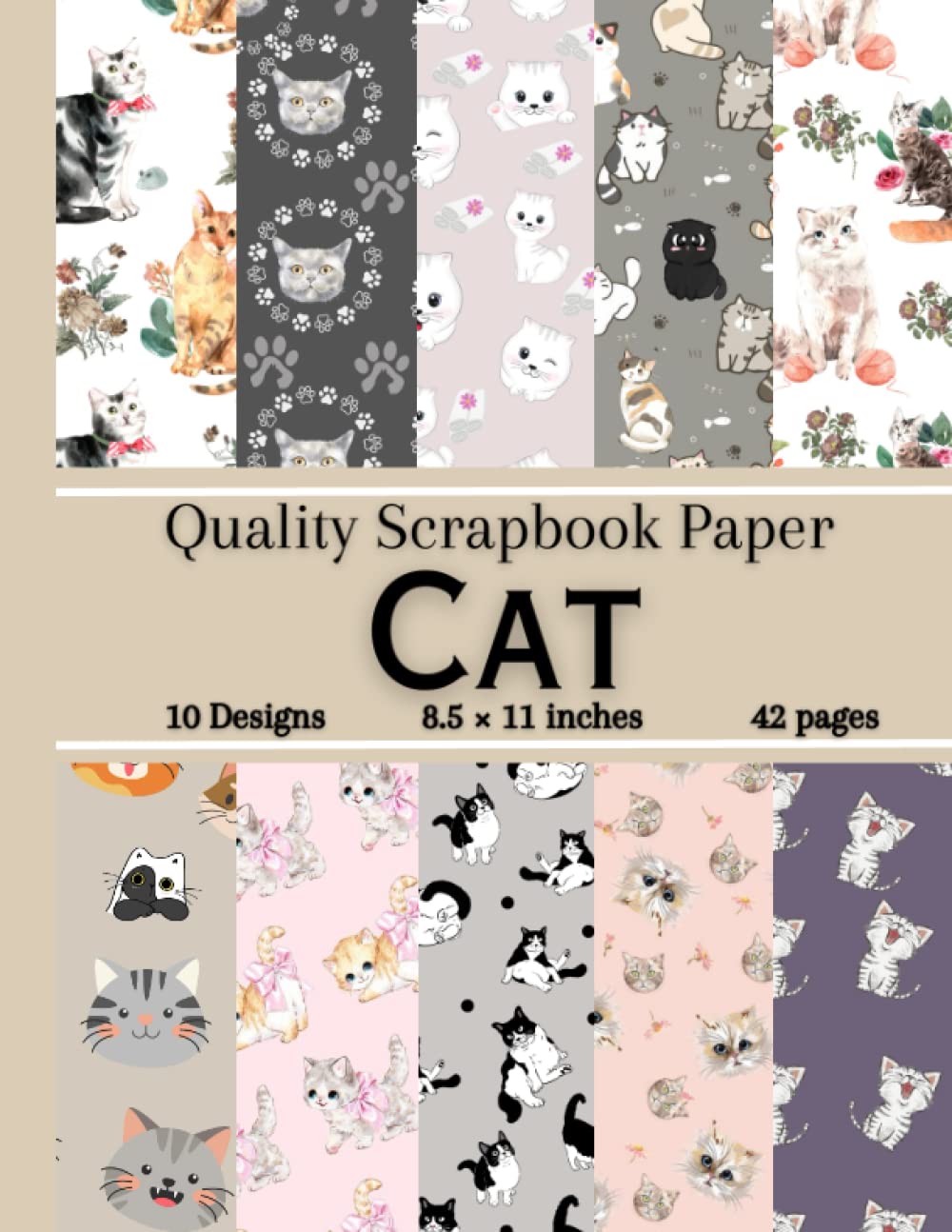 Cat Scrapbook Paper: Cute Pet-Inspired Craft Paper Pad Supplies, 8.5×11 ...