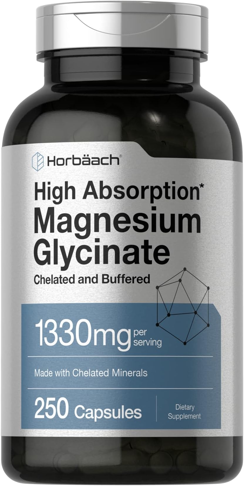Amazon.com: Horbäach Buffered Magnesium Glycinate | 1330mg | 250 ...