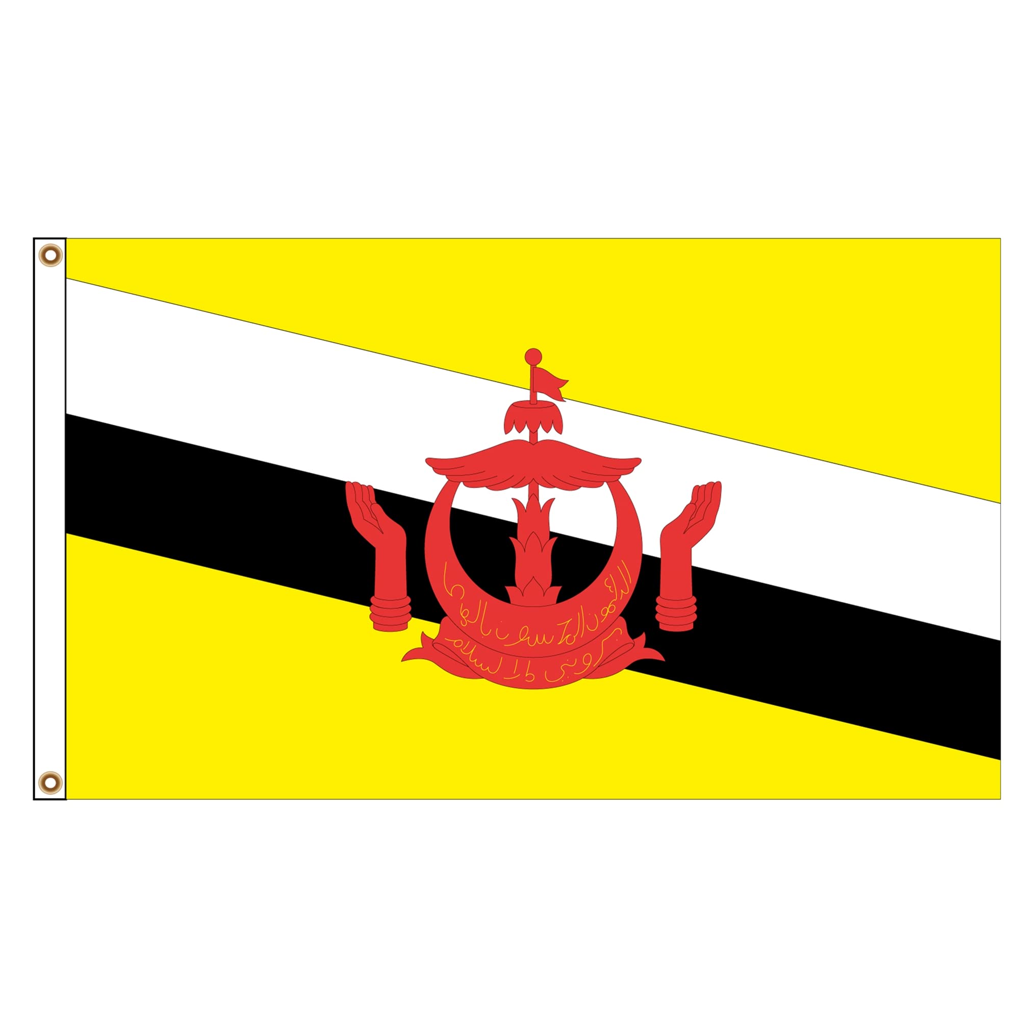 PinkDisplay Aisa flag (Brunei)3x5ft(90x150cm) eyelets and double ...