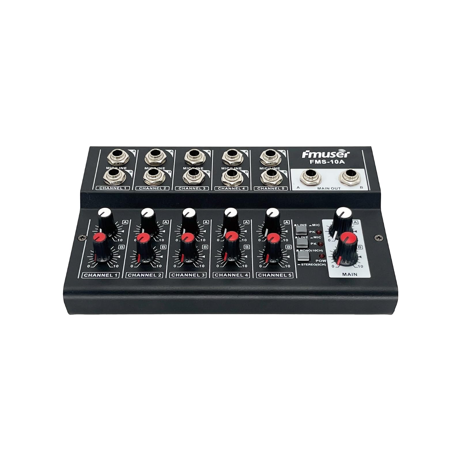 Buy FMS-10A 10-Channel Audio Mixer, Portable Microphone Mixer with 1/4 ...