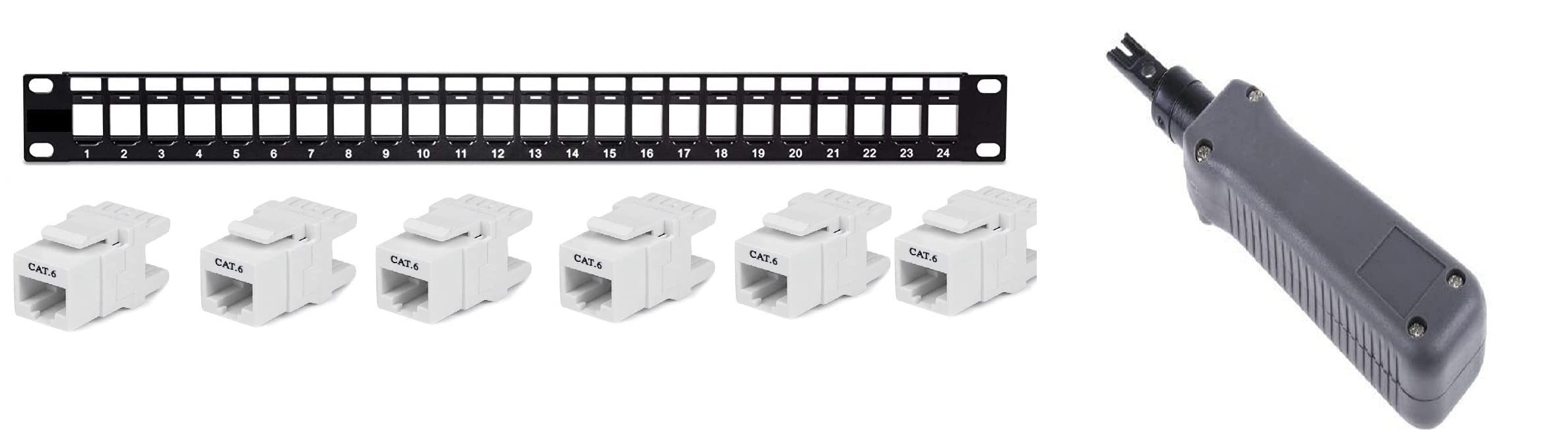 Buy DKURVE 24-Port Blank Keystone 1U Patch Panel, Cat5, Cat5e, Cat6 ...