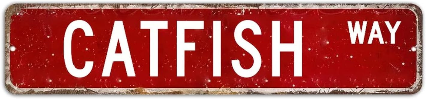 Amazon.com: Catfish Metal Sign, Vintage Animals Sign, Catfish Street ...