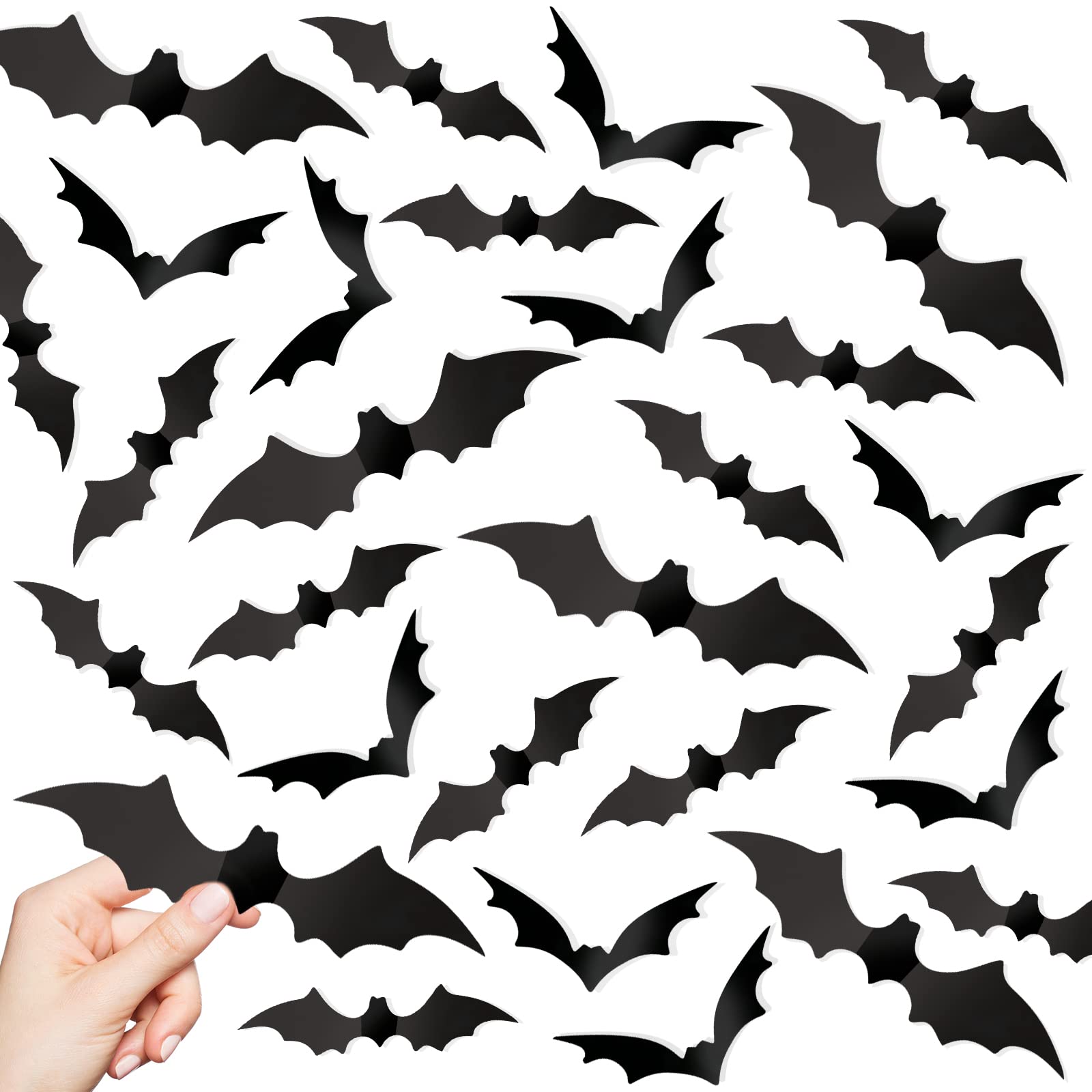 Bats Wall Decor 108Pcs 3D Bats Halloween Decorations Stickers Flying ...