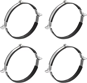Amazon.com: uxcell 160mm Rigid Pipe Strap Clamps, Carbon Steel Pipe ...