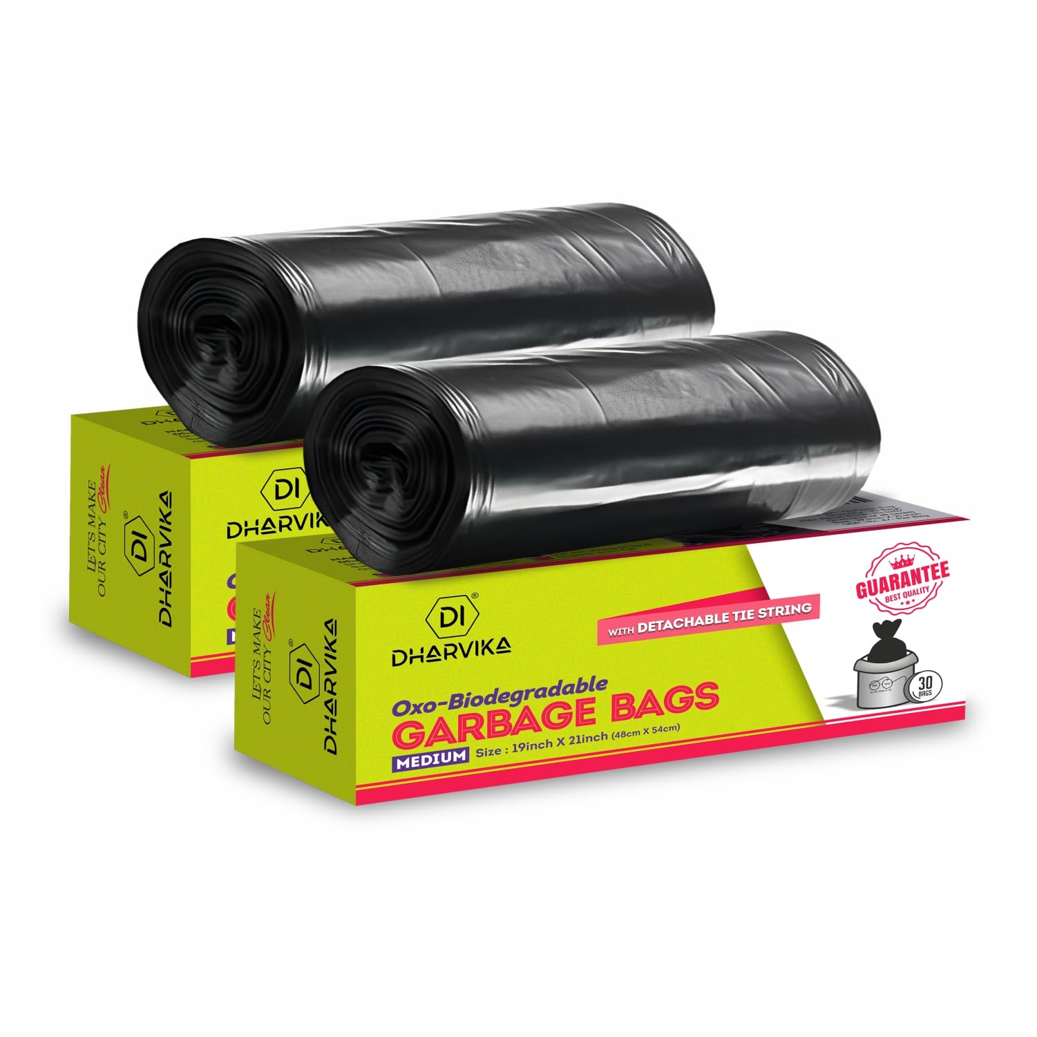 Dharvika Innovations Black Garbage Bags for Dustbin/Trash Bags Medium ...