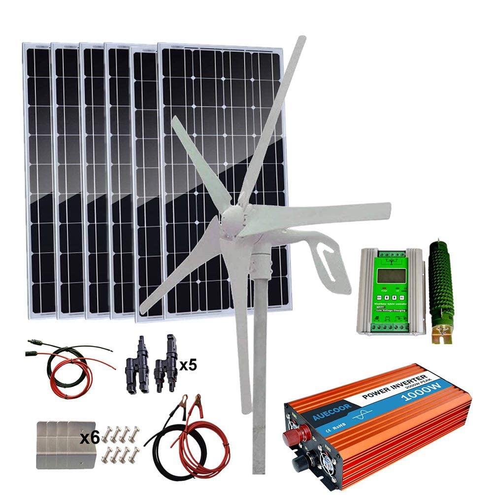 AUECOOR 1000W Wind Solar Generator Kit Cabin Off Grid System for ...