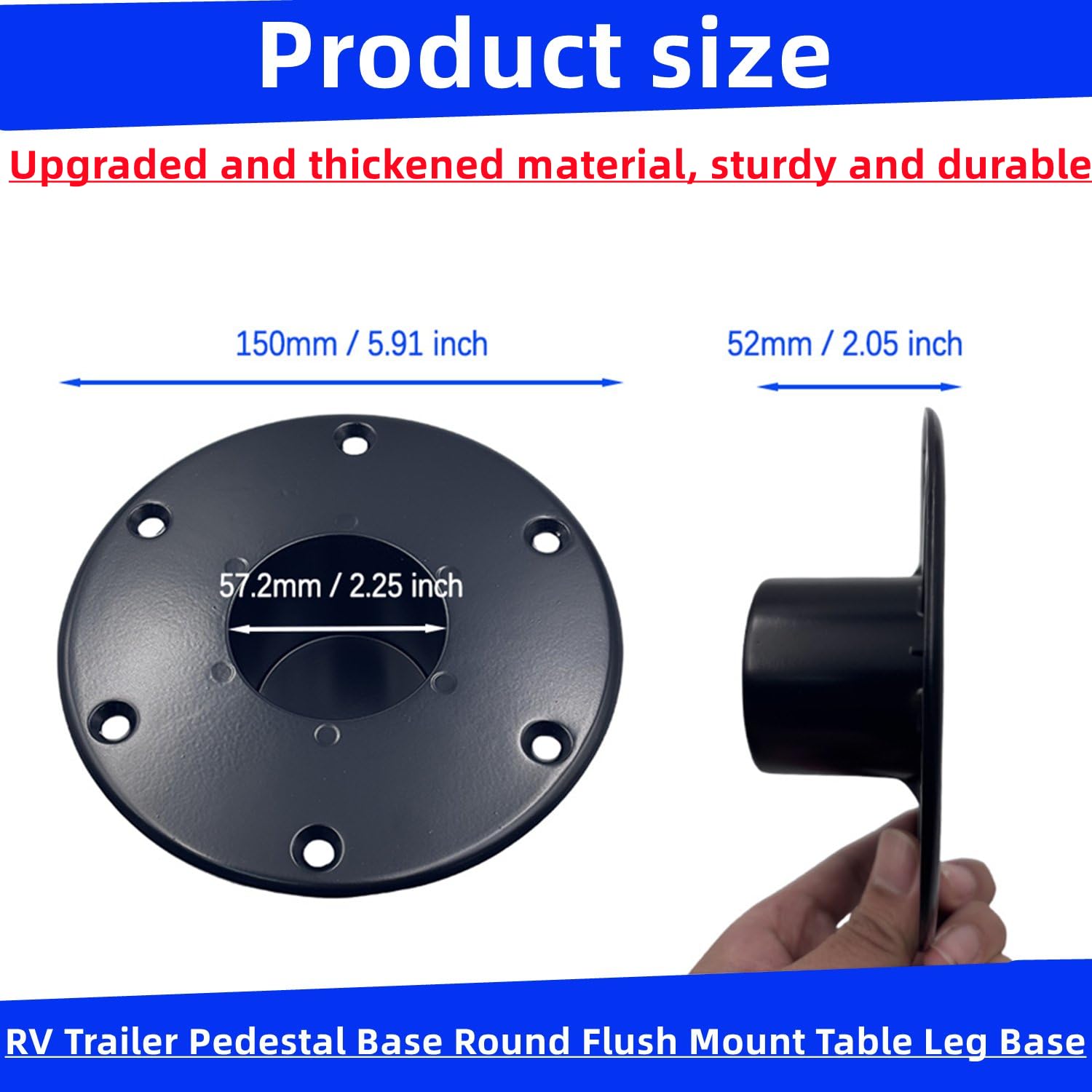 Work Table EJYTRVT Camper Table Base Mount, Aluminum RV Pedestal Table ...