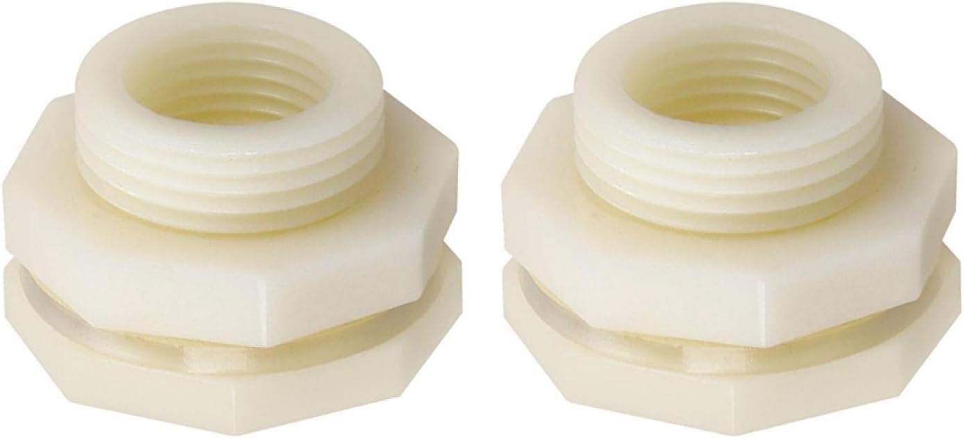 Amazon.com : 2 Pieces PVC Bulkhead Fitting Without Plugs Threaded ...