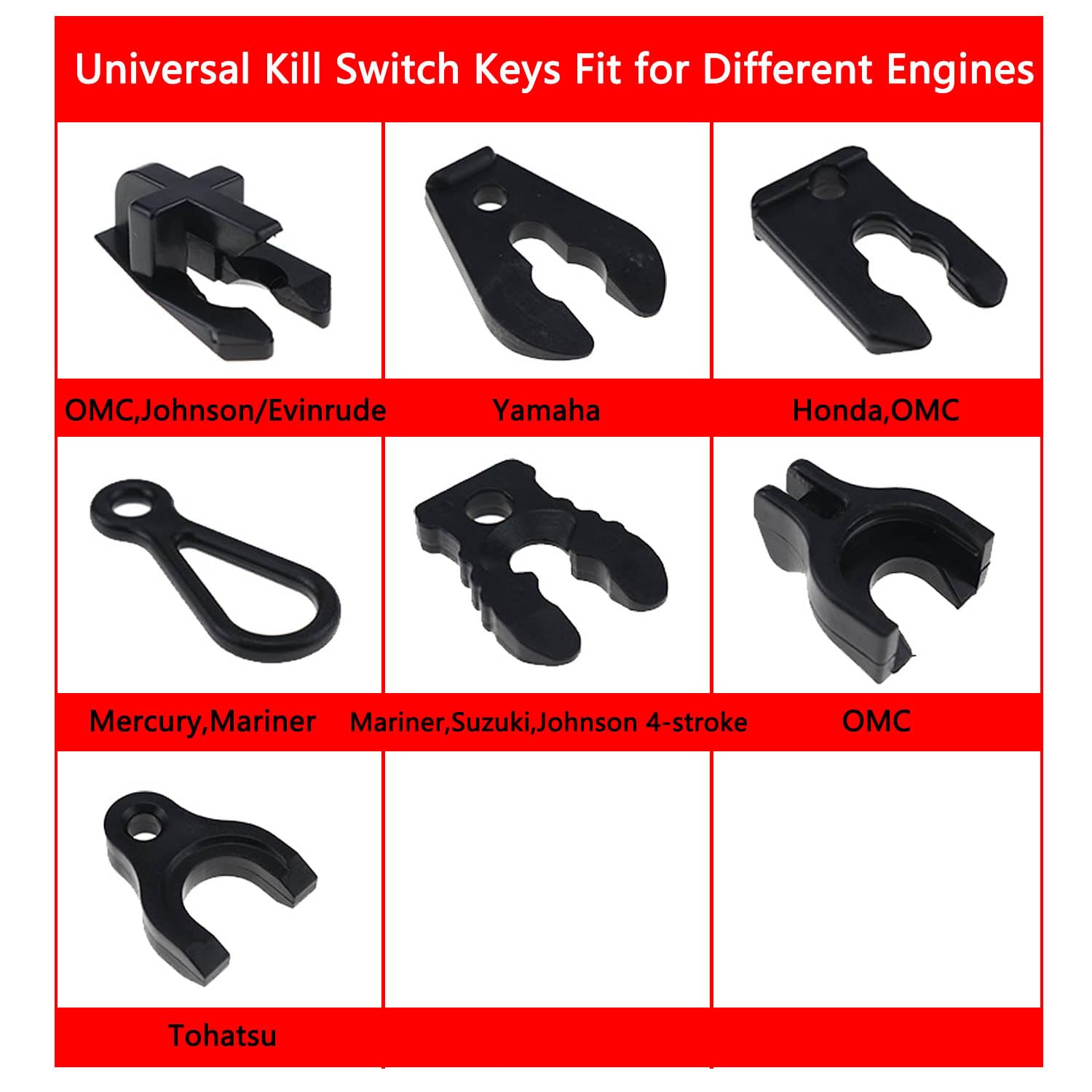 Snapklik.com : Universal Boat Kill Switch Keys Lanyard, Outboard Jet ...