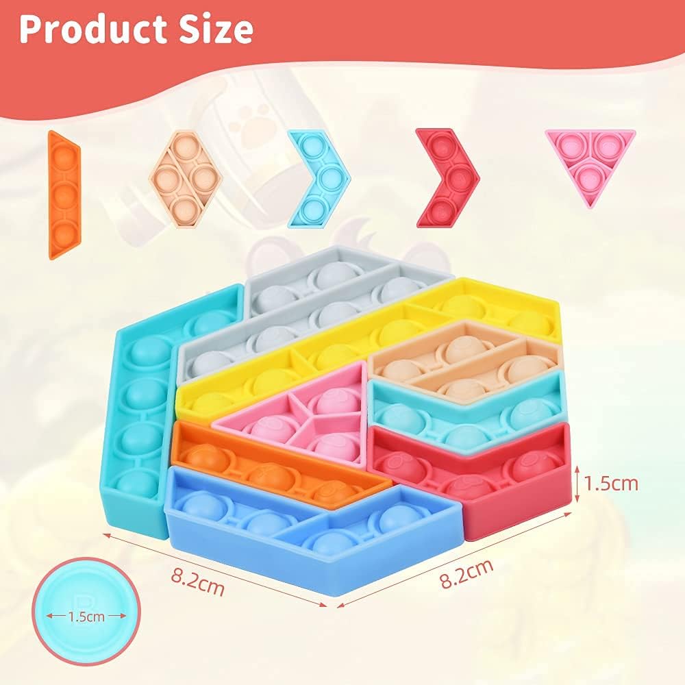 Vicloon Pop Up Fidget Toy, Push Pop Bubble Fidget Sensory Toy, Bubble ...