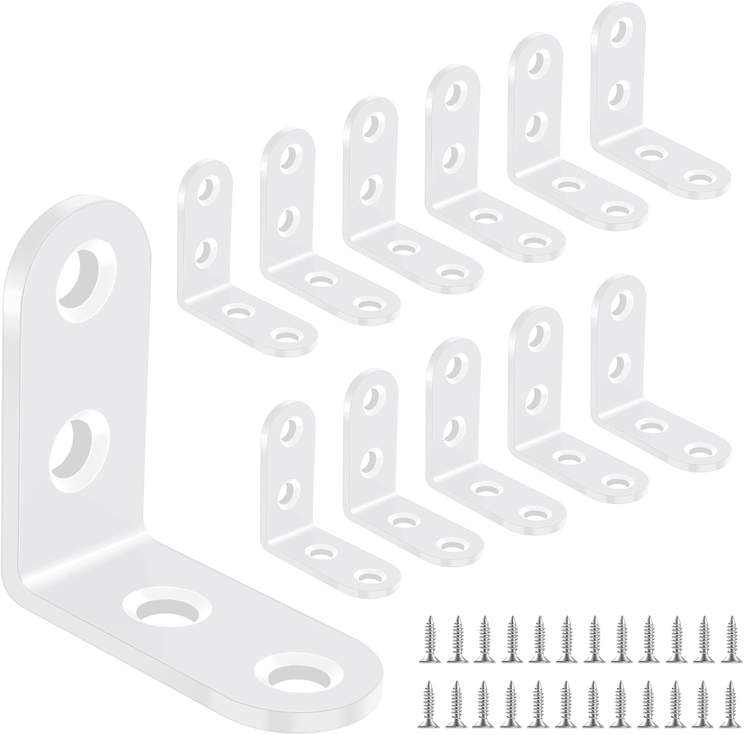 Yeepeo 12 Pcs Corner Bracket 40 × 40mm, White Right Angle 90 Degree ...