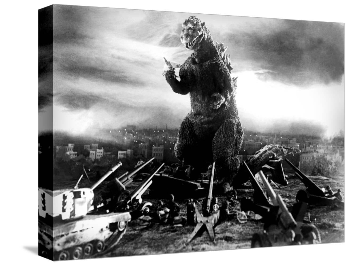 Amazon.com: ART.COM Stretched Canvas Print Godzilla, (AKA Gojira ...