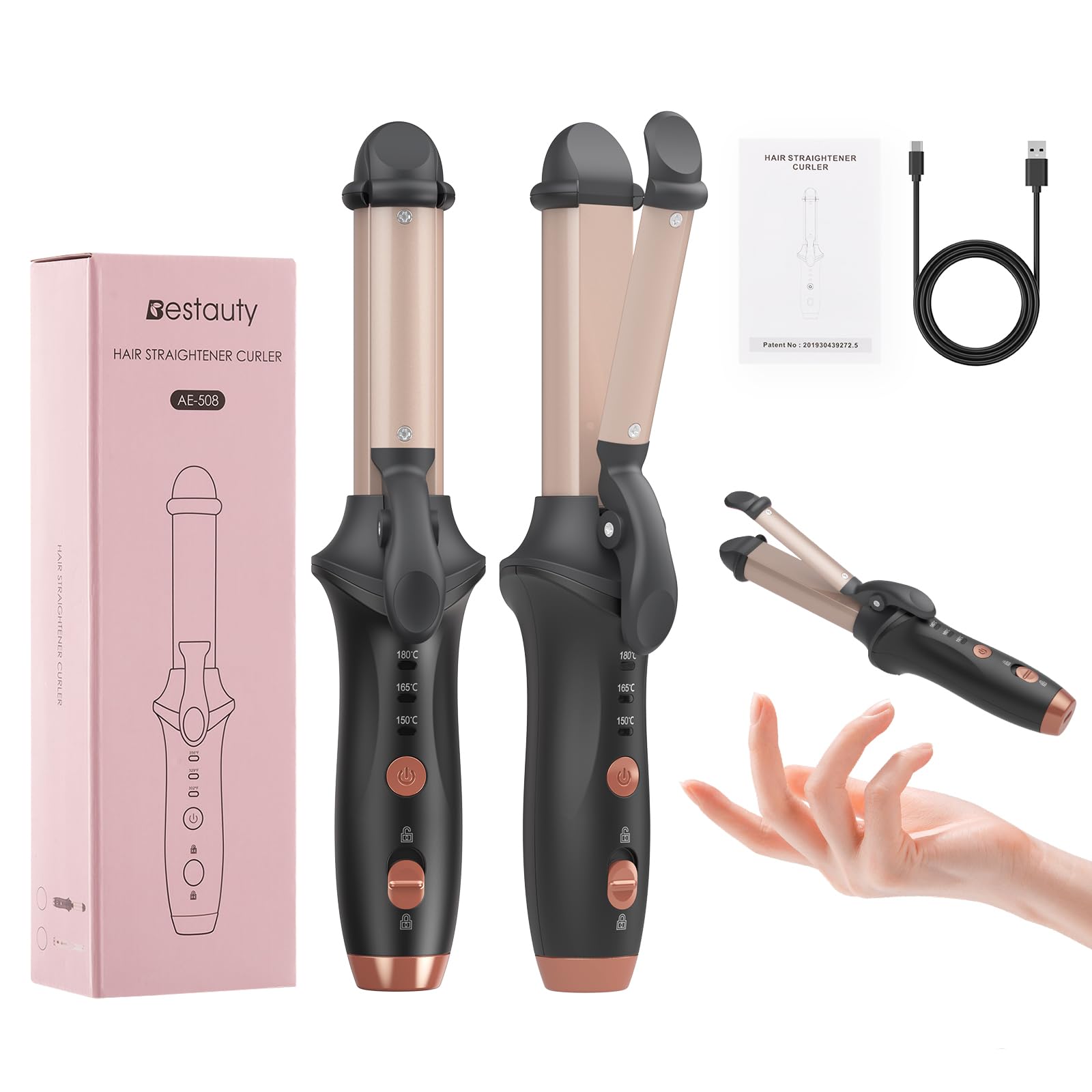 Amazon.com: Bestauty Small Cordless Curling Iron 1 inch, Mini Dual ...
