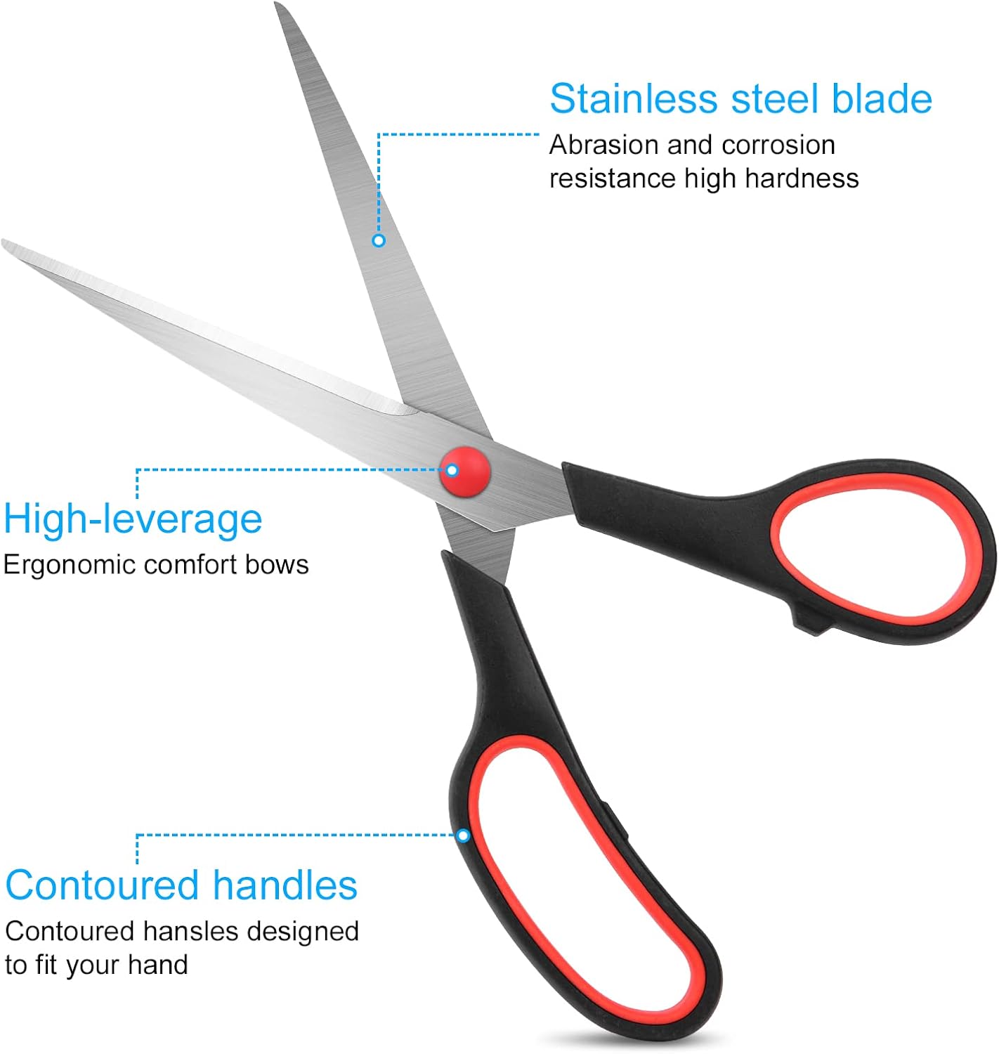Vicloon Scissors, 5Pcs Office Scissors with Sharp Stainless Steel ...