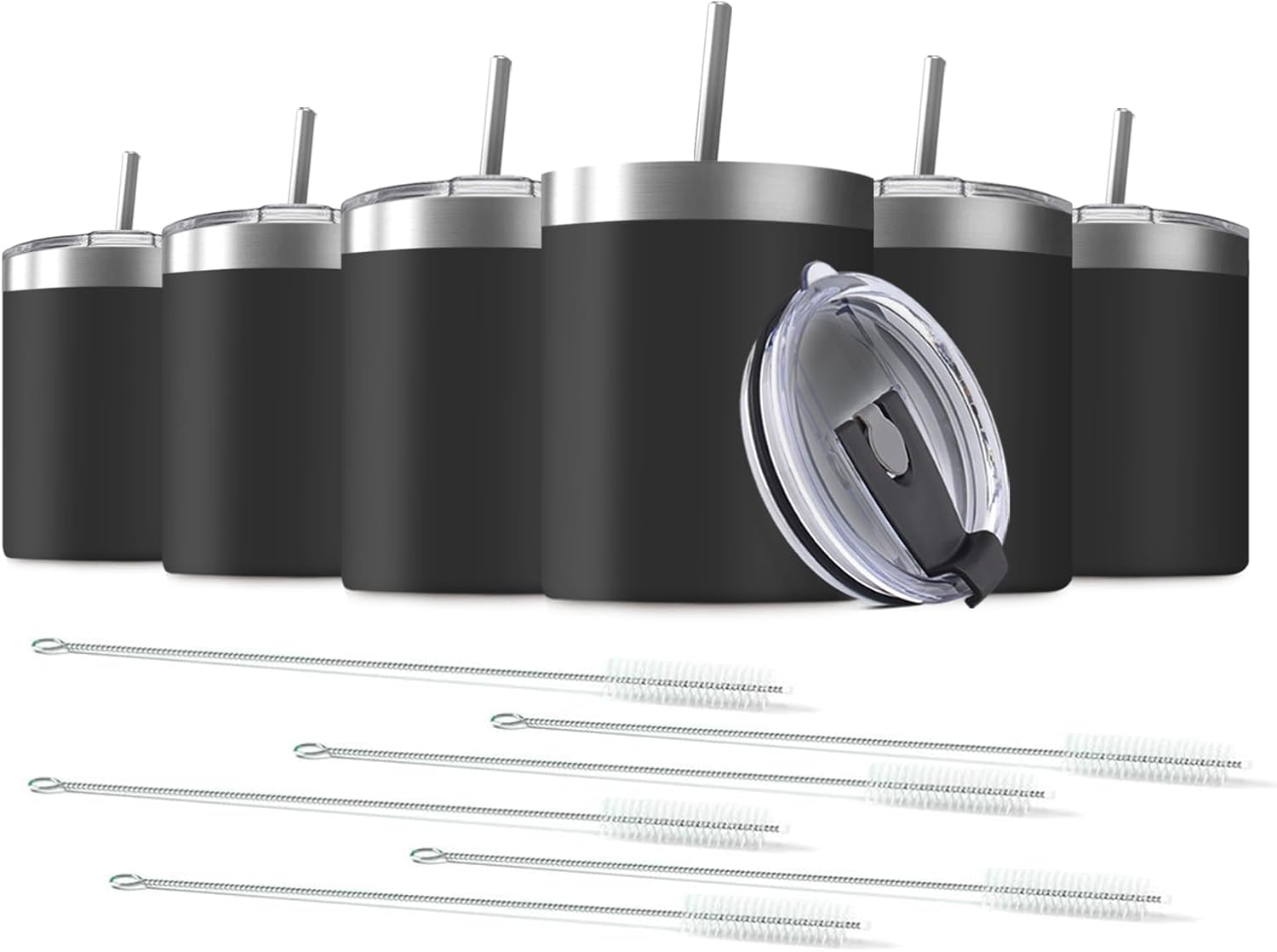 Amazon.com | Deitybless 6 Pack 12 Oz Stainless Steel Skinny Tumbler ...