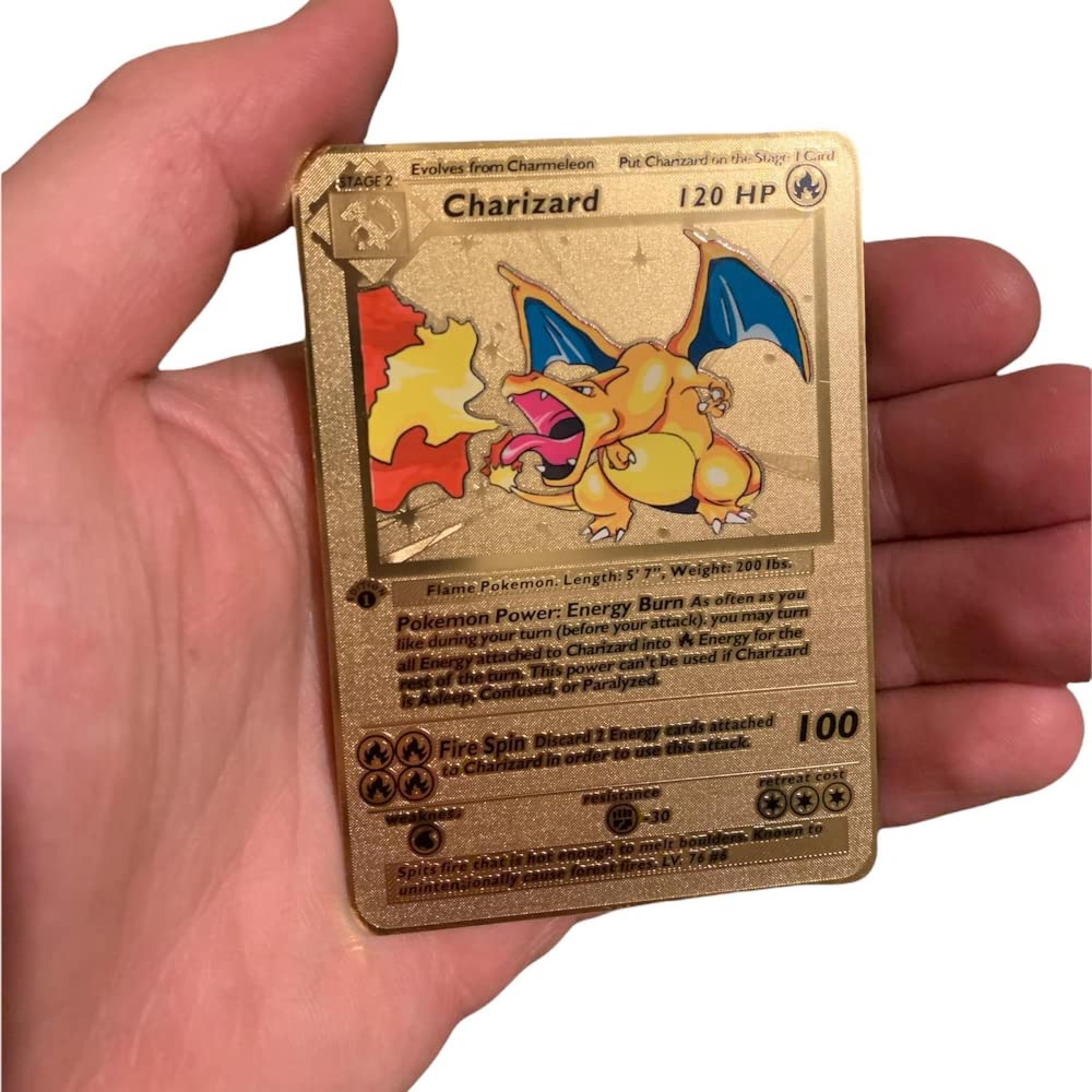 Pokemon Charizard 1st Edition Base Set Gold Metal Card Collectible ...