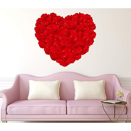 Decals Design 'Heart Floral' Wall Sticker (PVC Vinyl, 60 cm x 60 cm ...