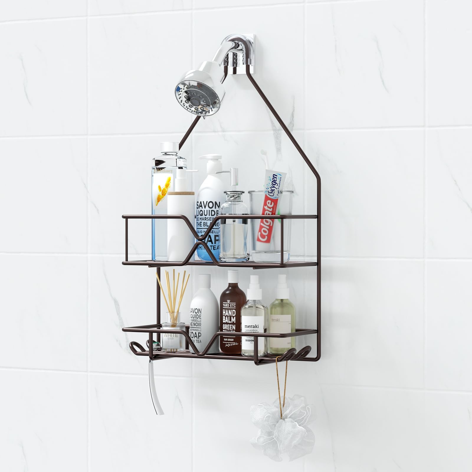 Amazon.com: Epicano Shower Caddy Hanging, Anti-Swing Over Head Shower ...