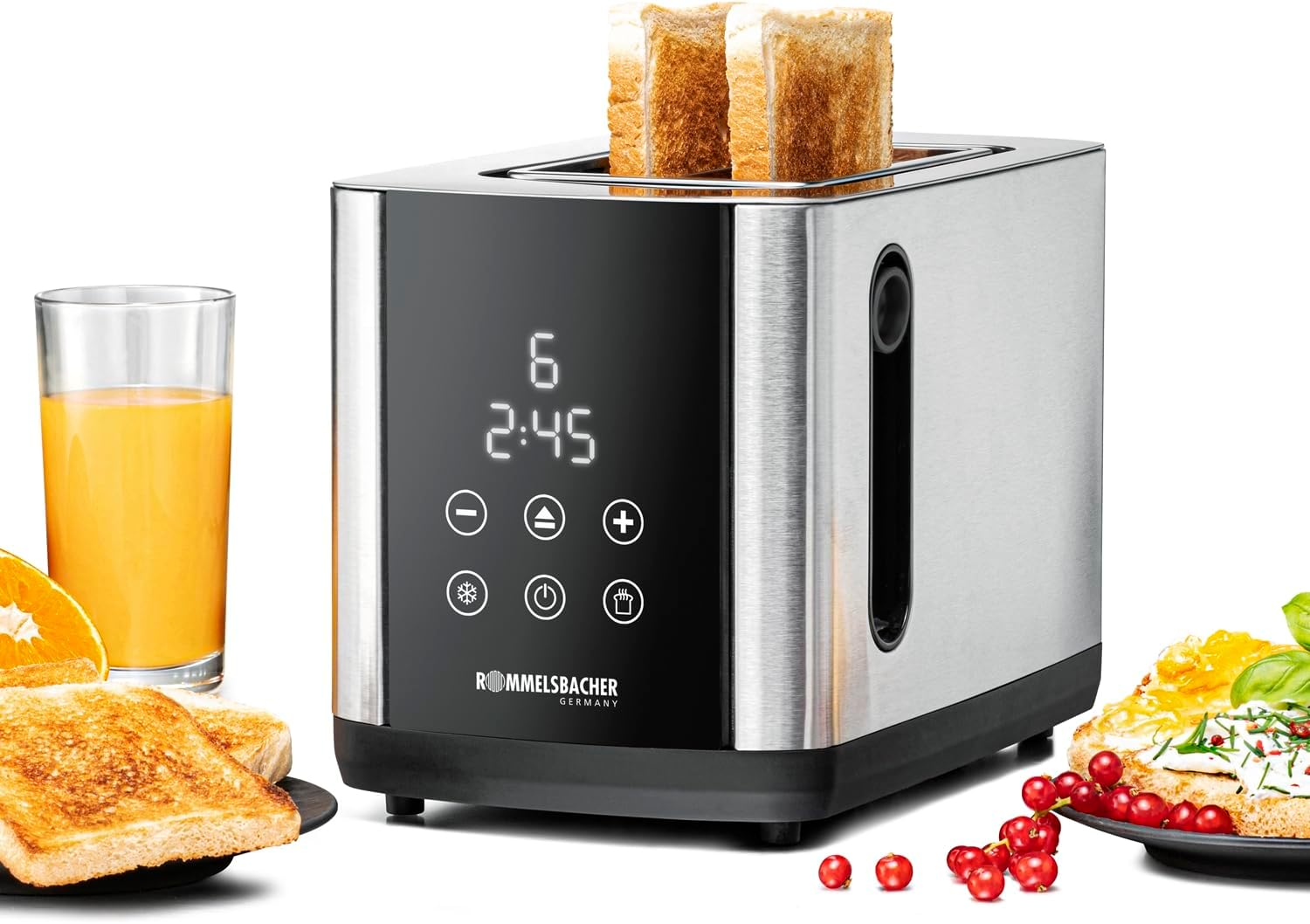 Ufesa Digital Future Toaster Edelstahl mit 2 Scheiben, 950W Leistung, 9 ...