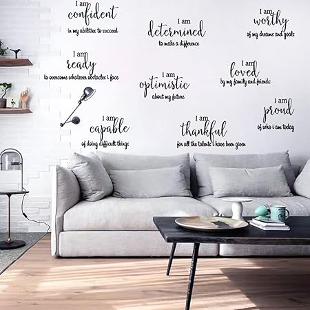 25 Pcs Vinyl Wall Quotes Stickers Inspirational Quotes Decal ...