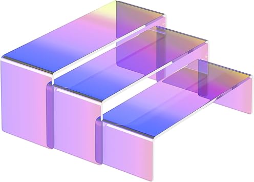 Amazon.com: WEITELAI 3Pcs Iridescent Acrylic Riser Display Stands ...
