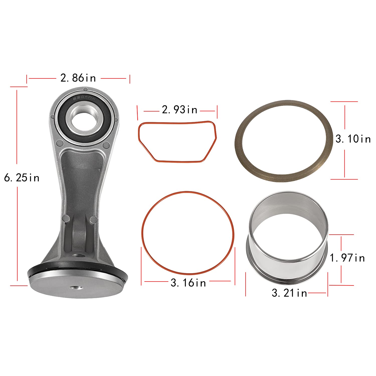 N038785 Air Compressor Piston Rod Assembly Fits 2-7/8" Cylinder Bore ...