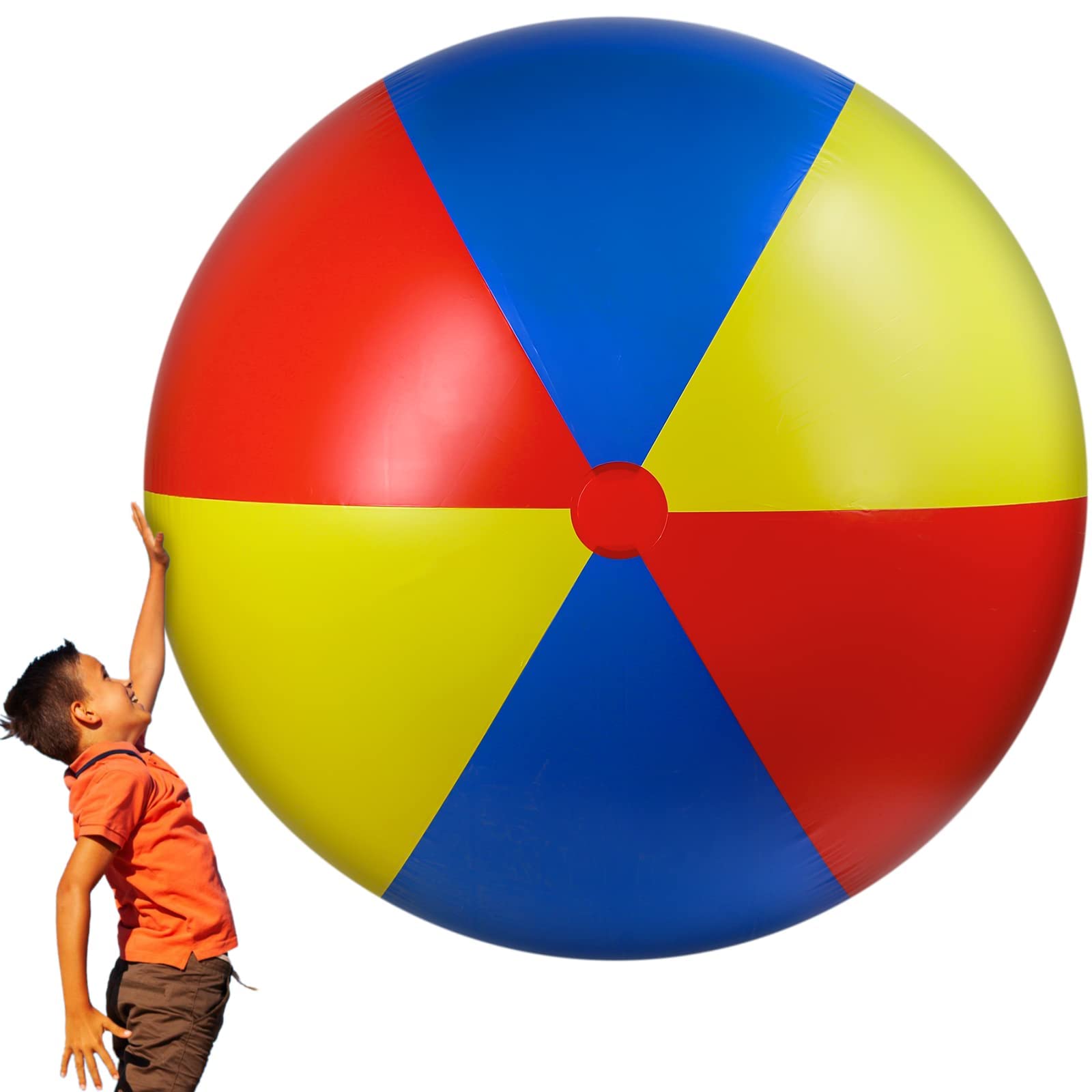 Buy Giant Inflatable Beach Ball Jumbo Rainbow Color Ball Huge Beach ...