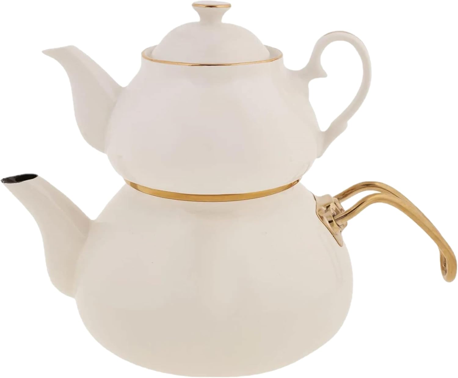 Amazon.com | Turkish teapot Emsan Alice Midi Gold Enamel Porcelain ...
