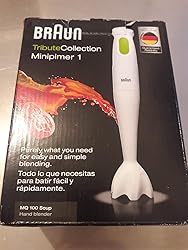 Braun MQ100 Soup MultiQuick 1 Minipimer Mixer ad Immersione, Frullatore con Bicchiere 600ml, 450 ...