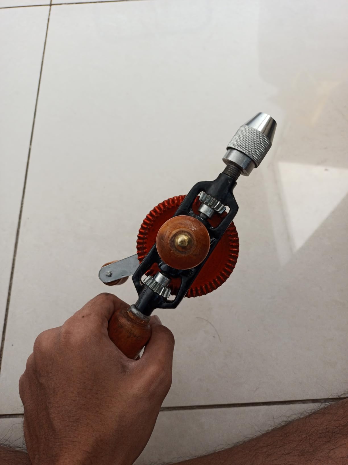 Homdum Mechanical hand drill machine for home use ¼ inch keyless drill ...