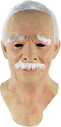 Amazon.com: SCGHBK Realistic Old Man Mask Halloween Mask Scary Latex ...