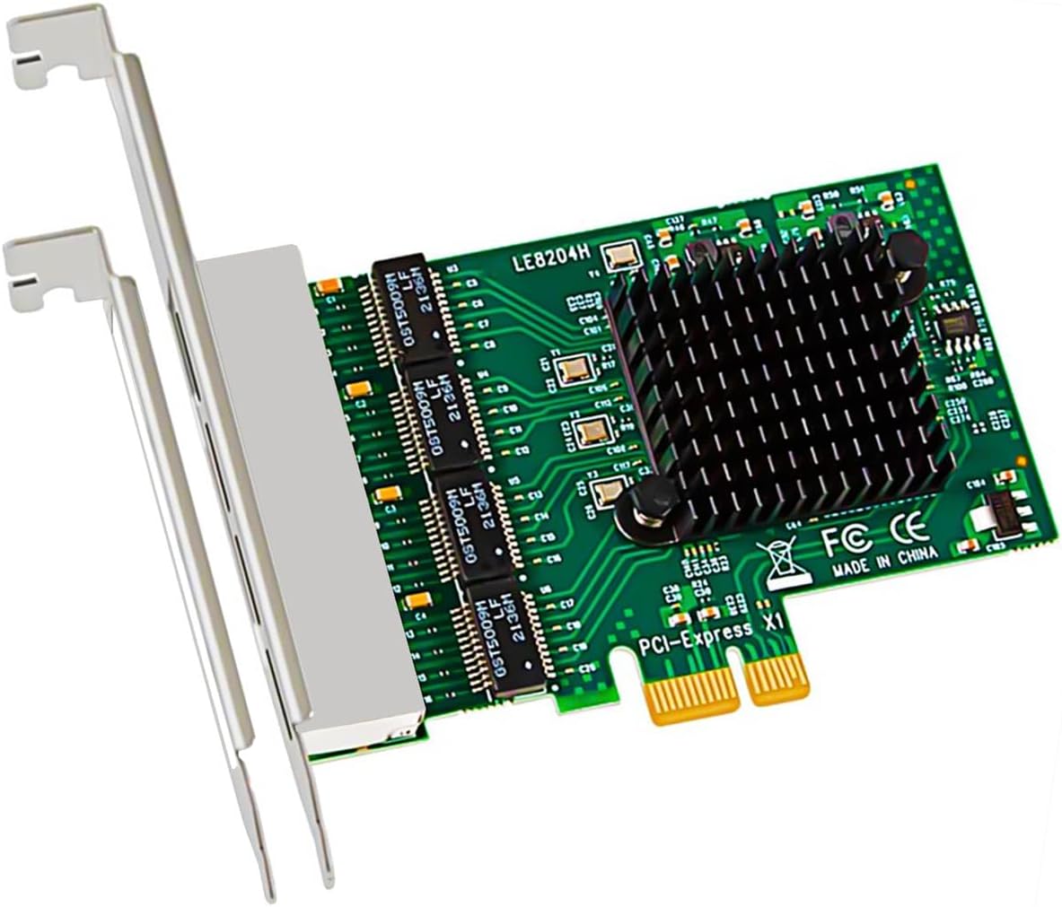 Amazon.com: GLOTRENDS LE8204 4-Port Gigabit PCIe Ethernet Network Card ...