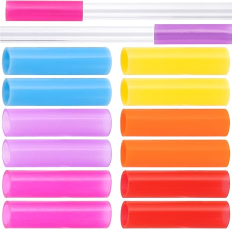 Amazon.com: Lekgavd 12pcs Food-Grade Silicone Metal Straw Tips ...