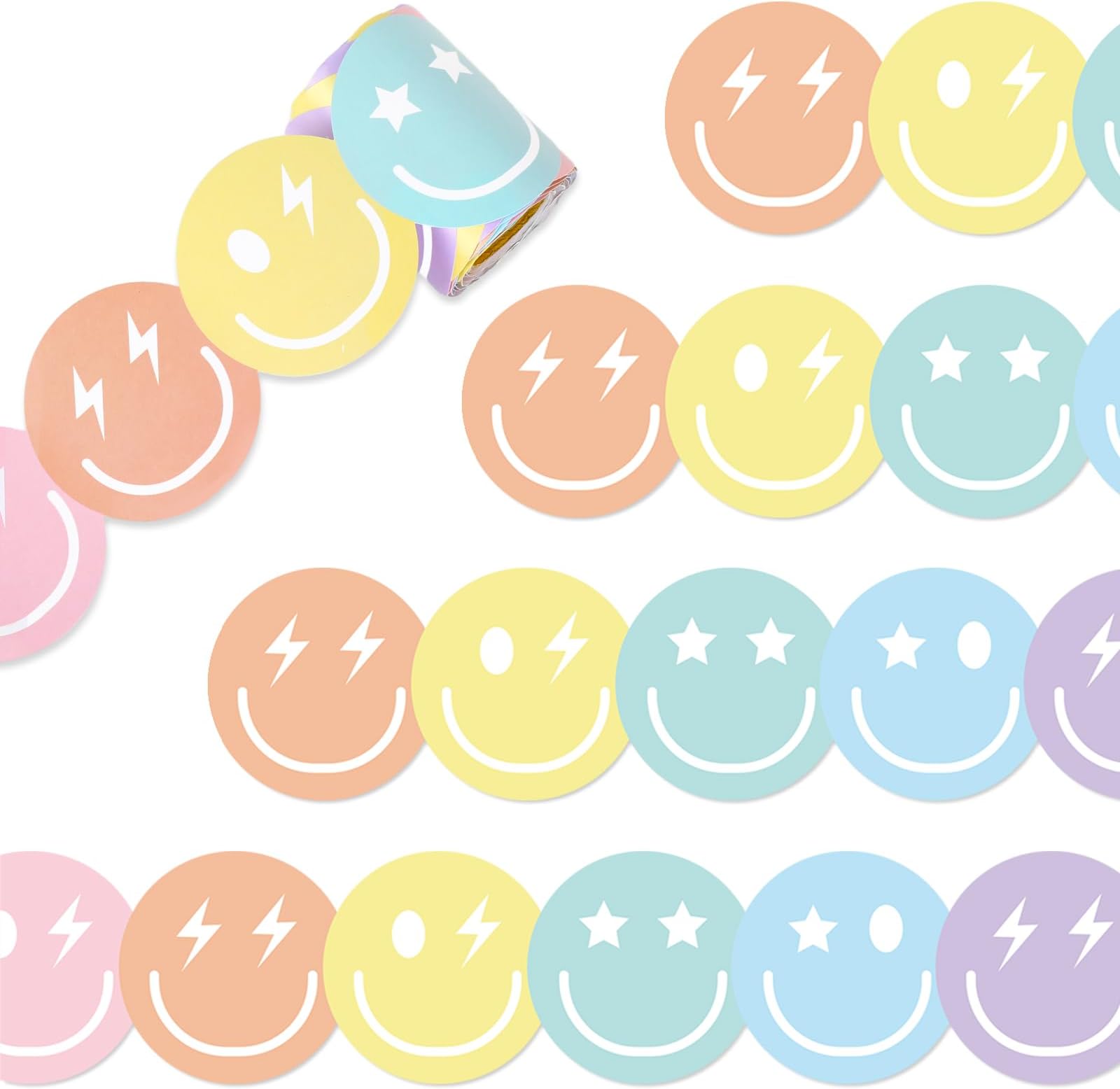 Amazon.com: AnyDesign 32.8Ft Preppy Happy Face Bulletin Board Border ...