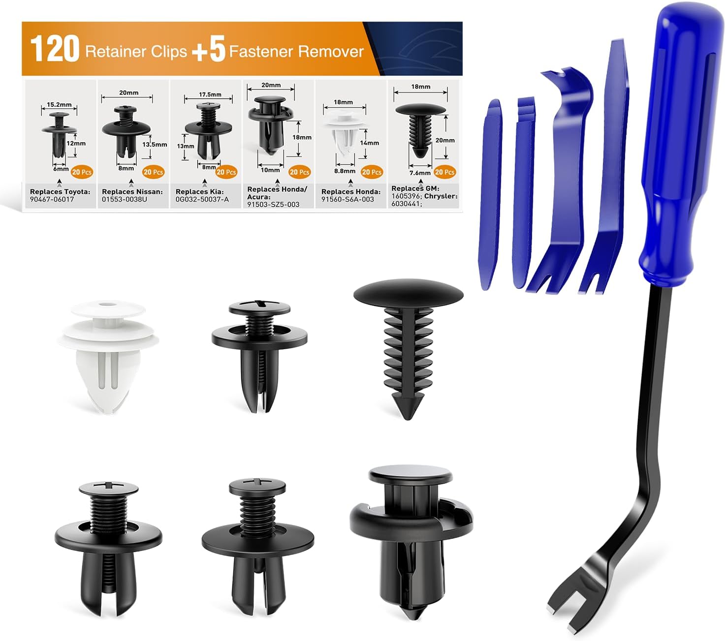 Amazon.com: Zufoty 100 PCS Car Bumper Retainer Clips, Car Clips Plastic ...