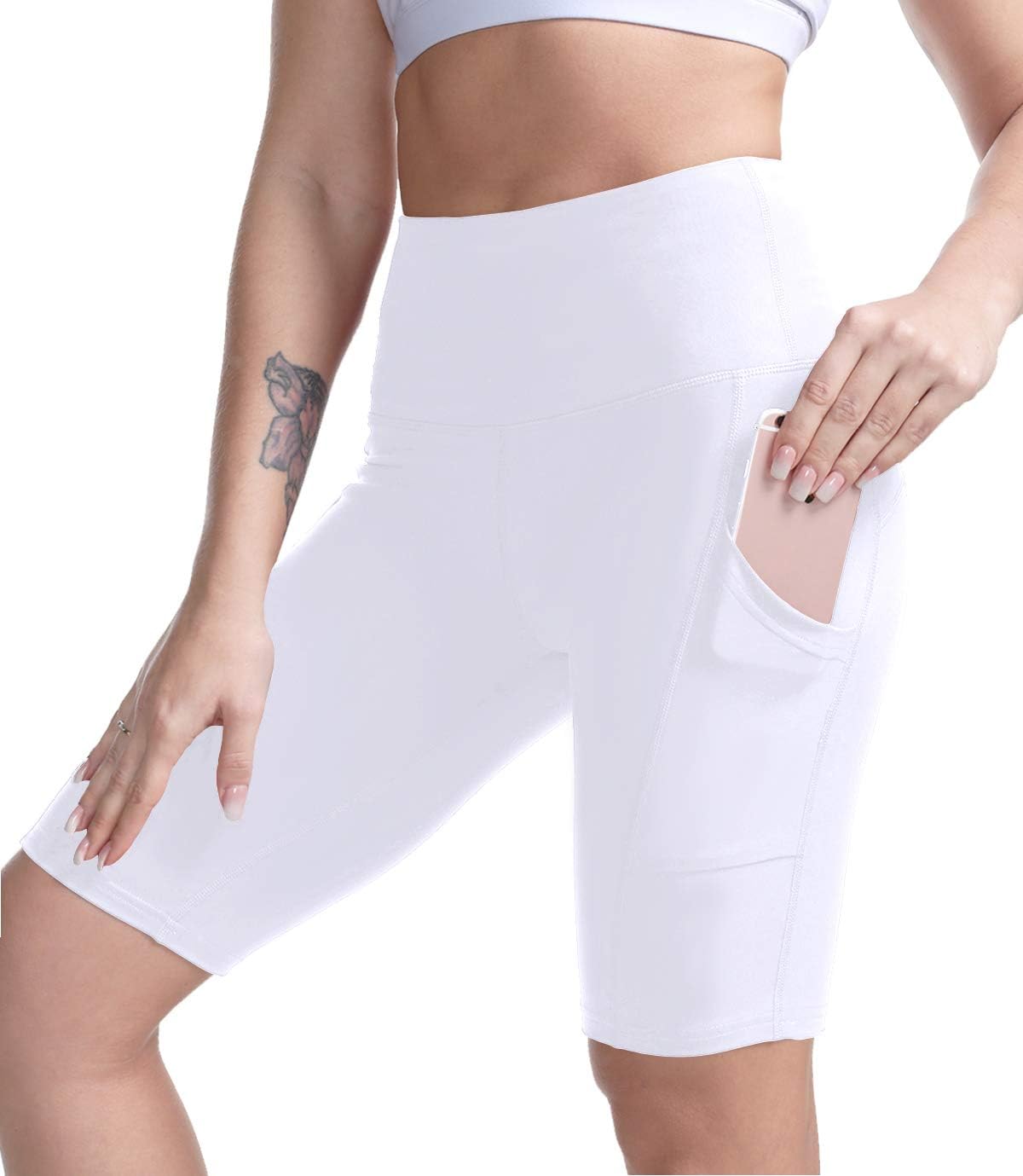 TYUIO High Waisted Yoga Shorts for Women Tummy Control Workout Running ...
