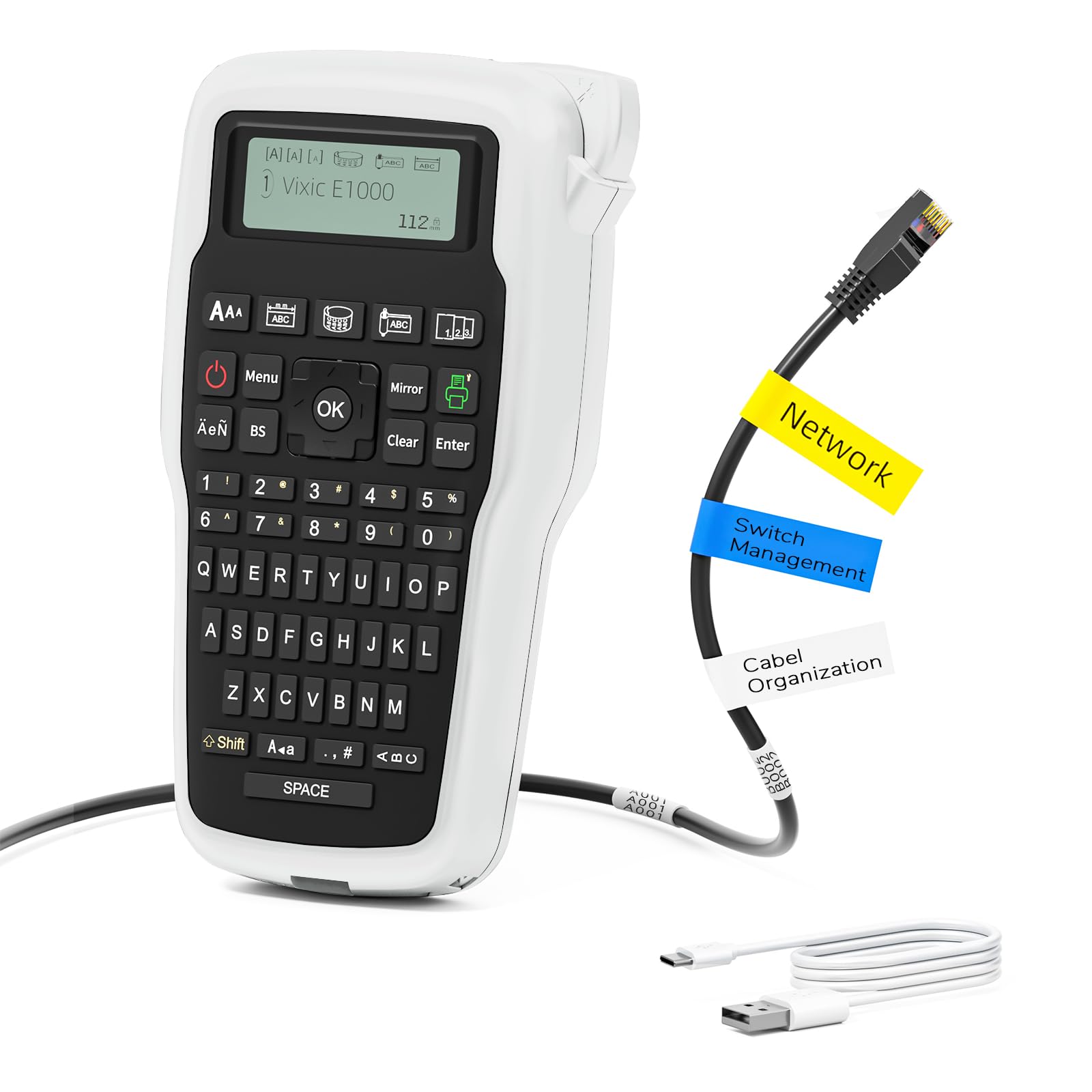 Amazon.com : Vixic Label Maker Machine, E1000 Wire Label Maker with ...