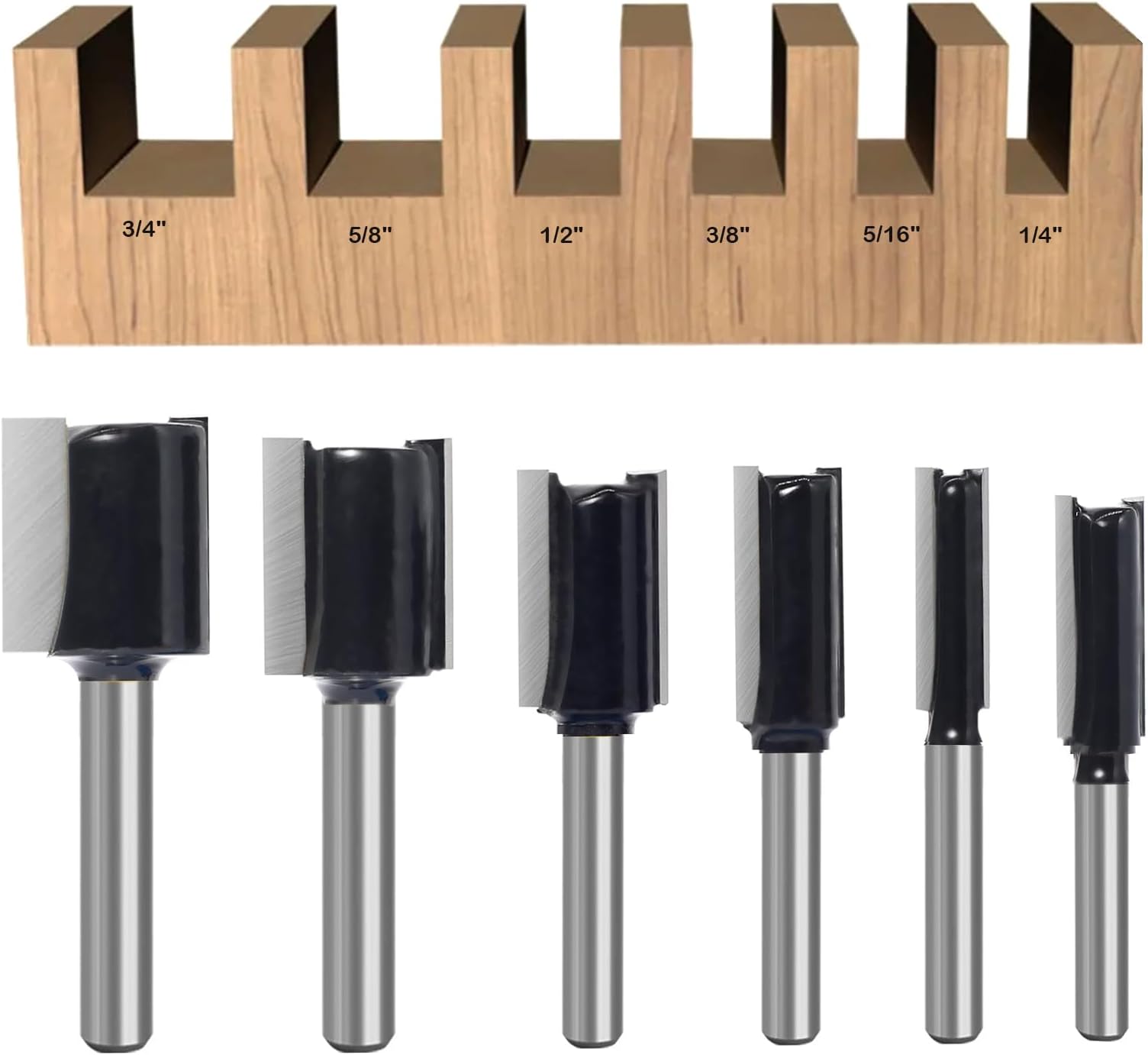 Freud 04-152 1" Diax3/4" Double Flute Straight Router Bit w/1/4" Shank ...
