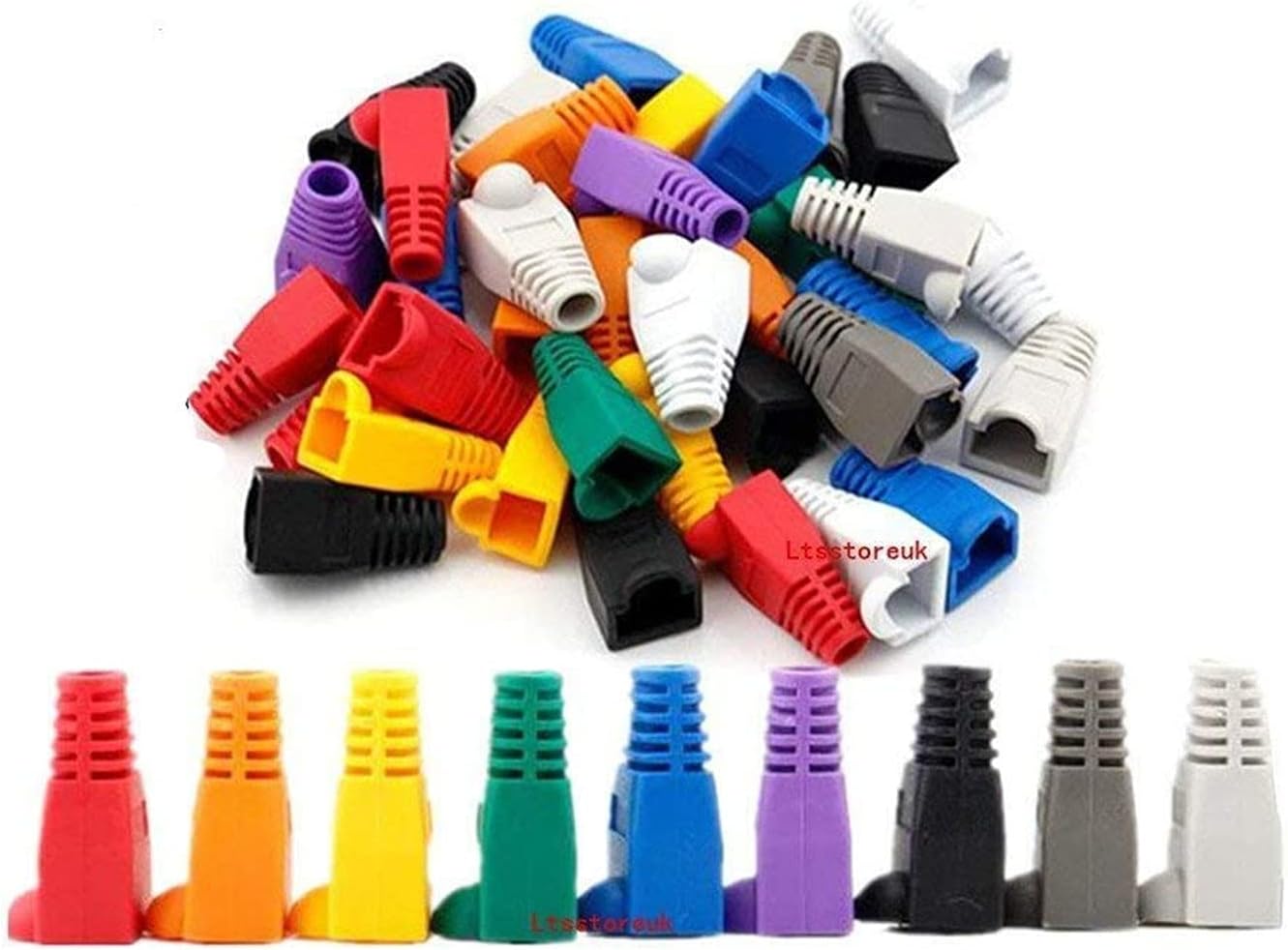 RJ45 Boots Cover, Ltsstoreuk 200Pcs Soft Plastic Ethernet Network Plug ...
