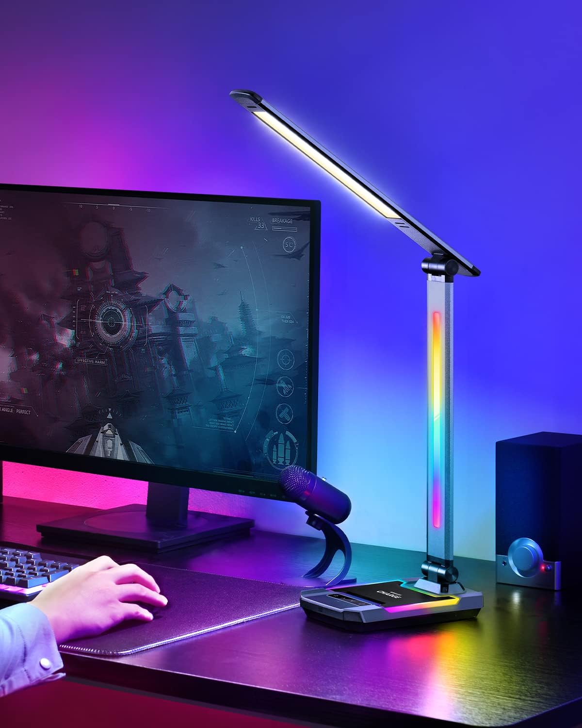 WILIT Gaming Desk Lamp,Music Sync Color Changing Rhythm Light with ...