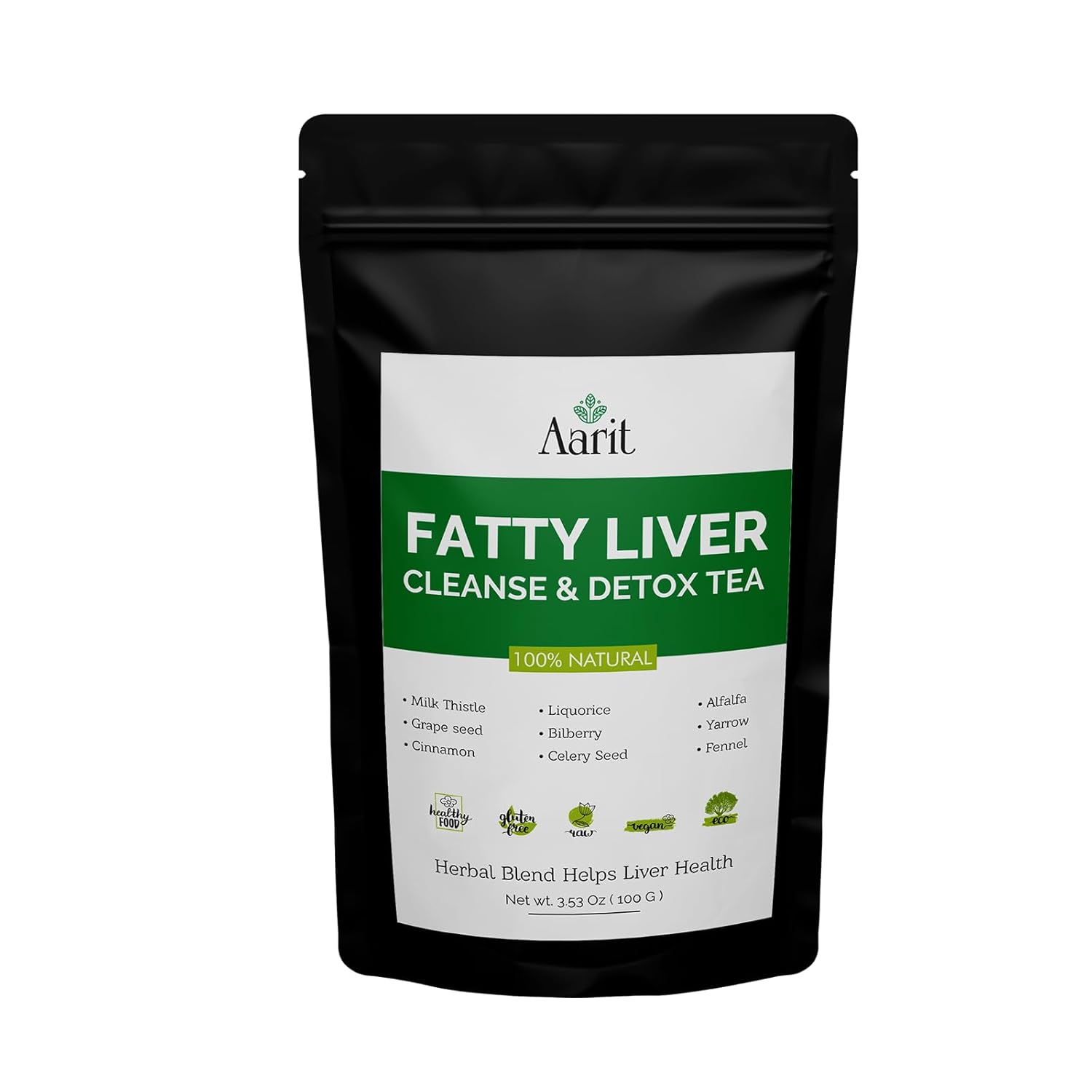 AARIT Fatty Liver Tea (1 Month Pack | 100 G Tea) - contains 12 herbs ...