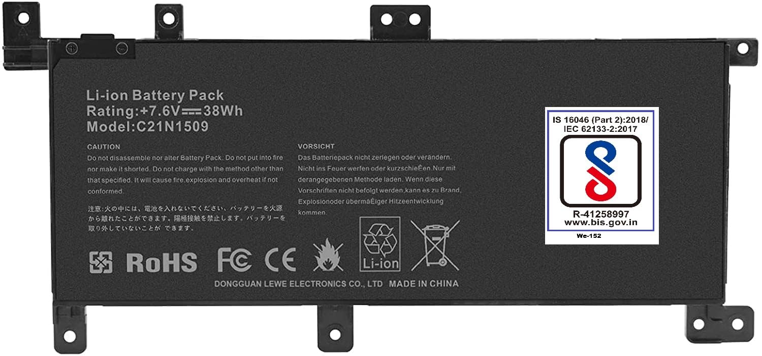 Wefly C21N1509 Laptop Battery Compatible for ASUS Vivobook R558U R558UA ...