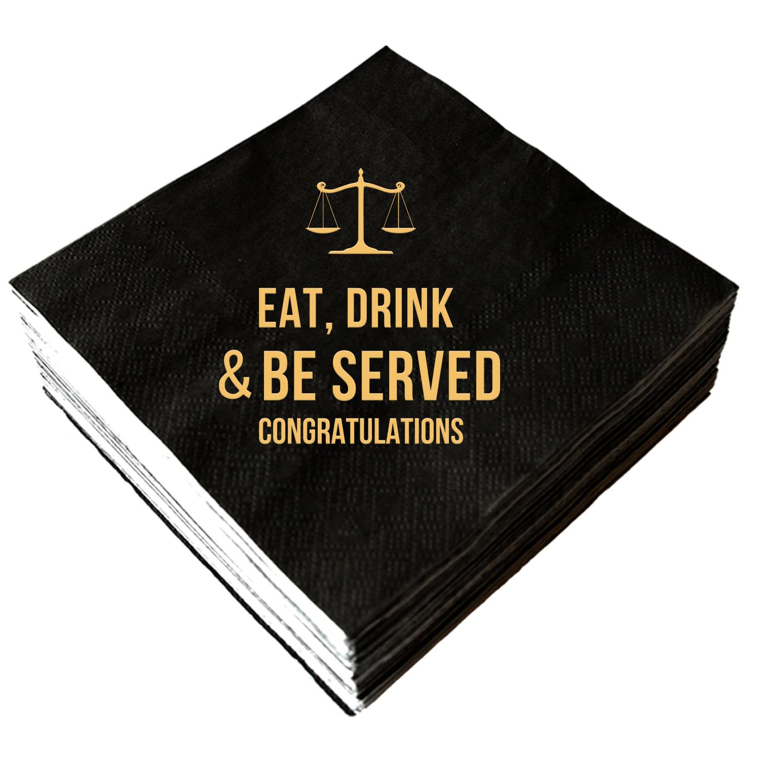 Amazon.com: Law School Lawyer Graduation Napkins 50 Pcs Black and Gold ...