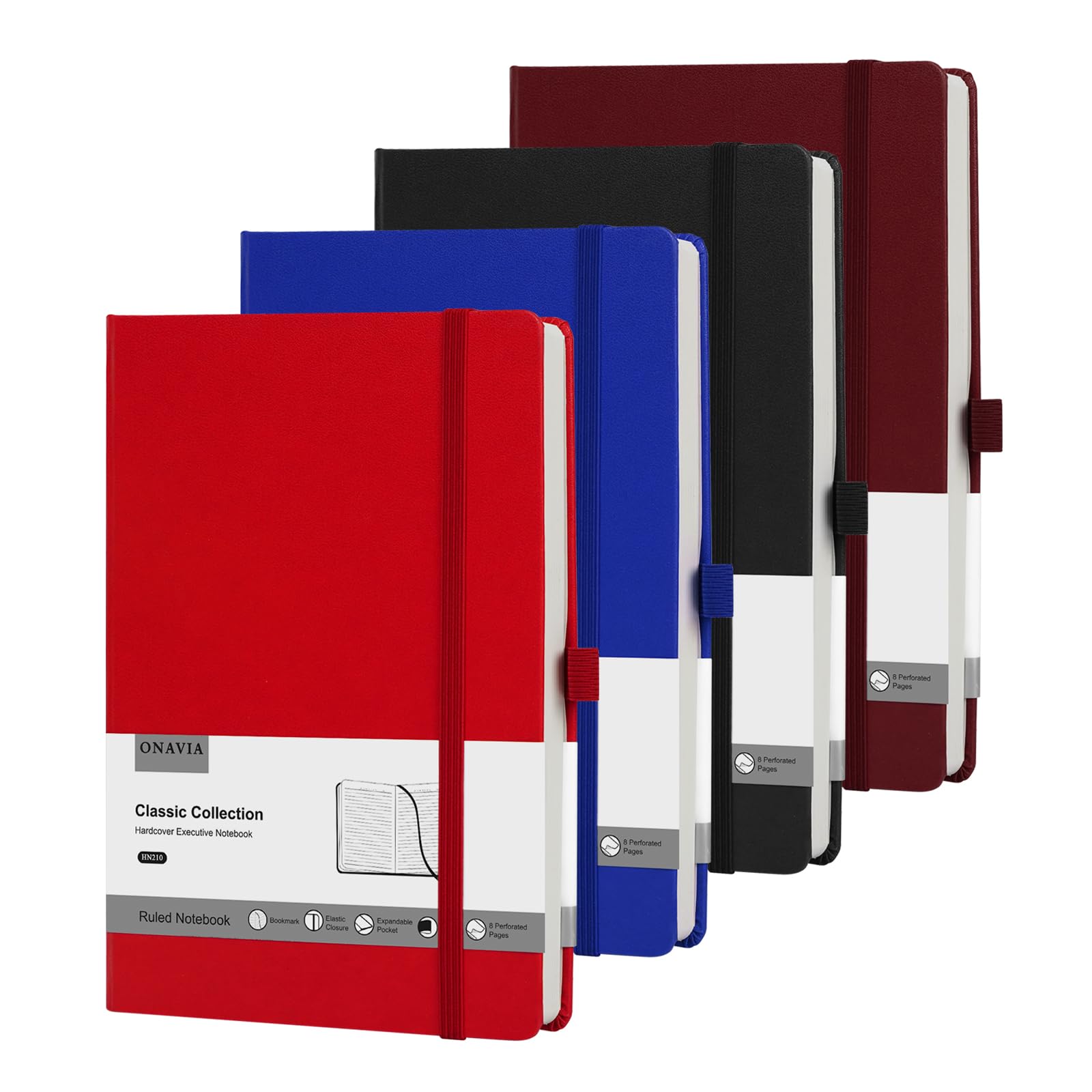 Amazon.com : ONAVIA 4 Pack Lined Journal Notebooks for Work, Travel ...