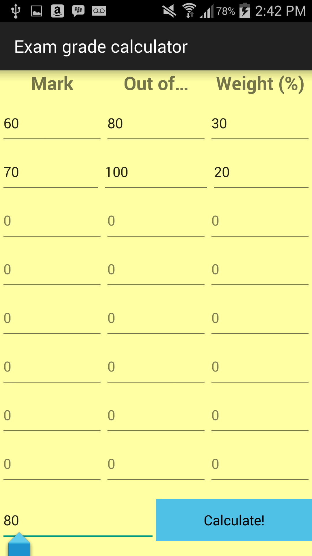 Exam Grade Calculator - App on the Amazon Appstore