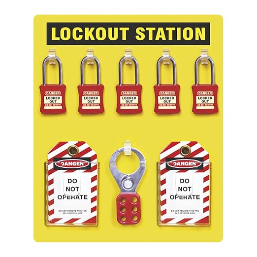 E-Square ACP Open Lockout Tagout Station Front View - 5 Locks, 1 Loto ...