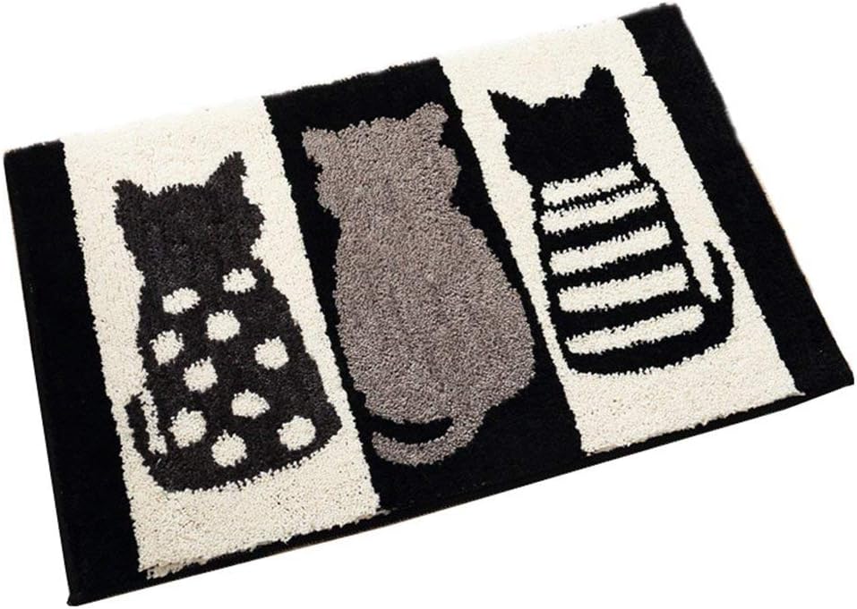 Amazon.com: ZebraSmile Cat Bathroom Rug Cute Water Absorb Non Slip Bath ...
