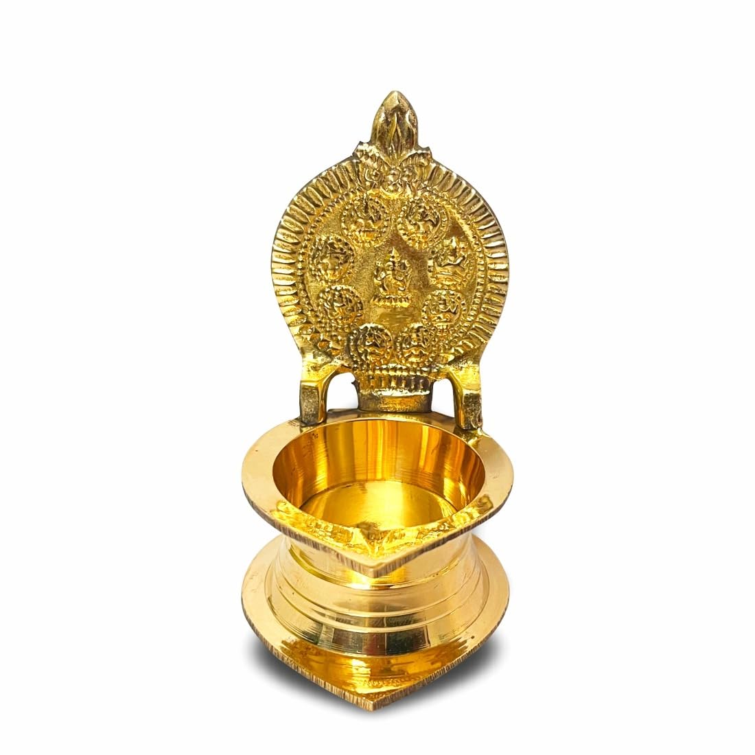 Buy Dokchan Brass 10 cm Asth Lakshmi Deepak for Pooja Goddess Laxmi Oil ...