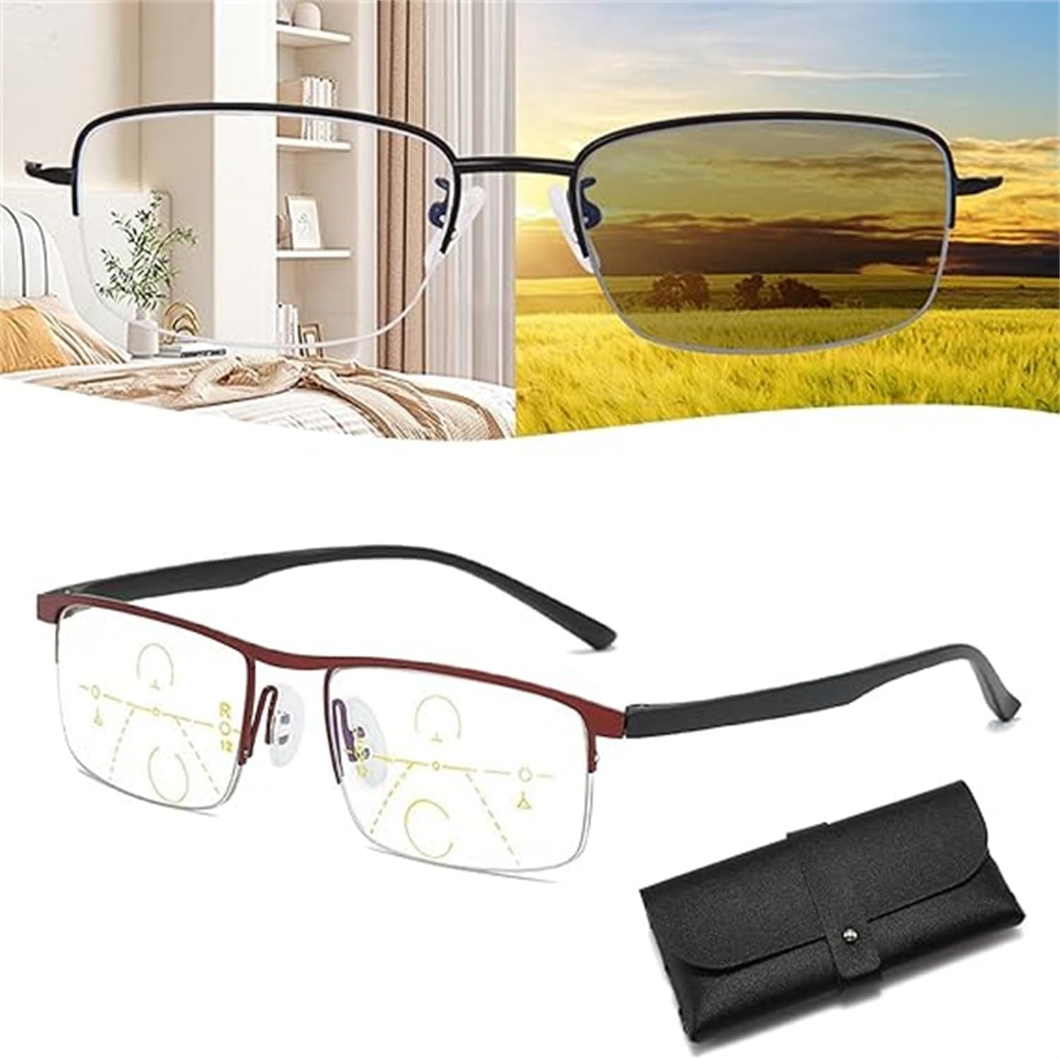 Outfany Intellireaders, Titanium Progressive Far and Near Dual-Use ...