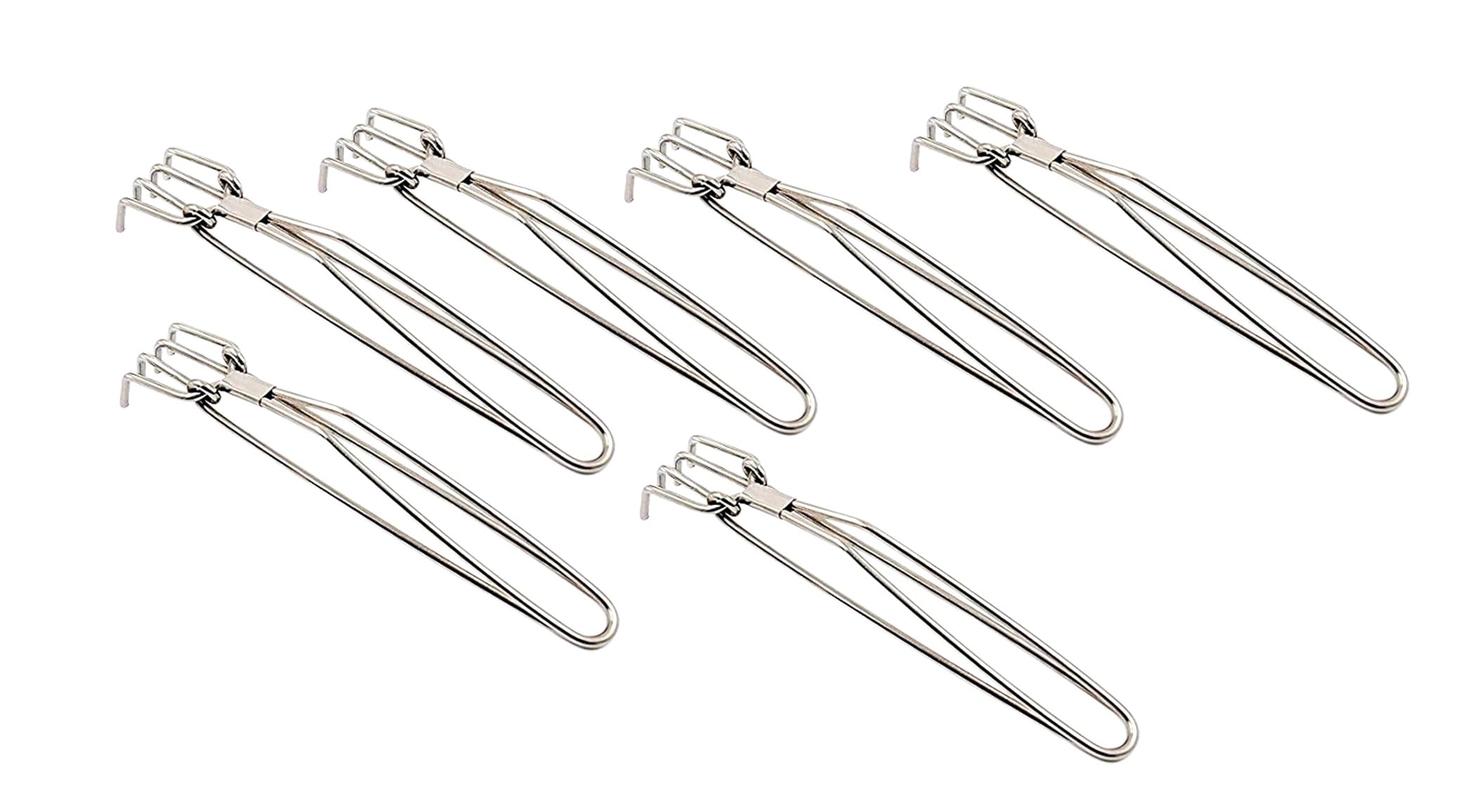 Buy Dynore Stainless Steel Wire Tong Pakkad Utensil Holder- Set of 6 ...
